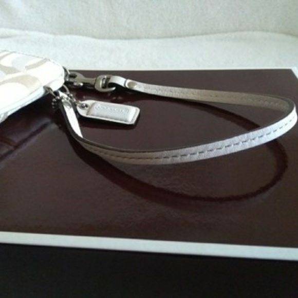 Coach | Bags | Coach Optic Signature White Canvas Wristlet | Poshmark